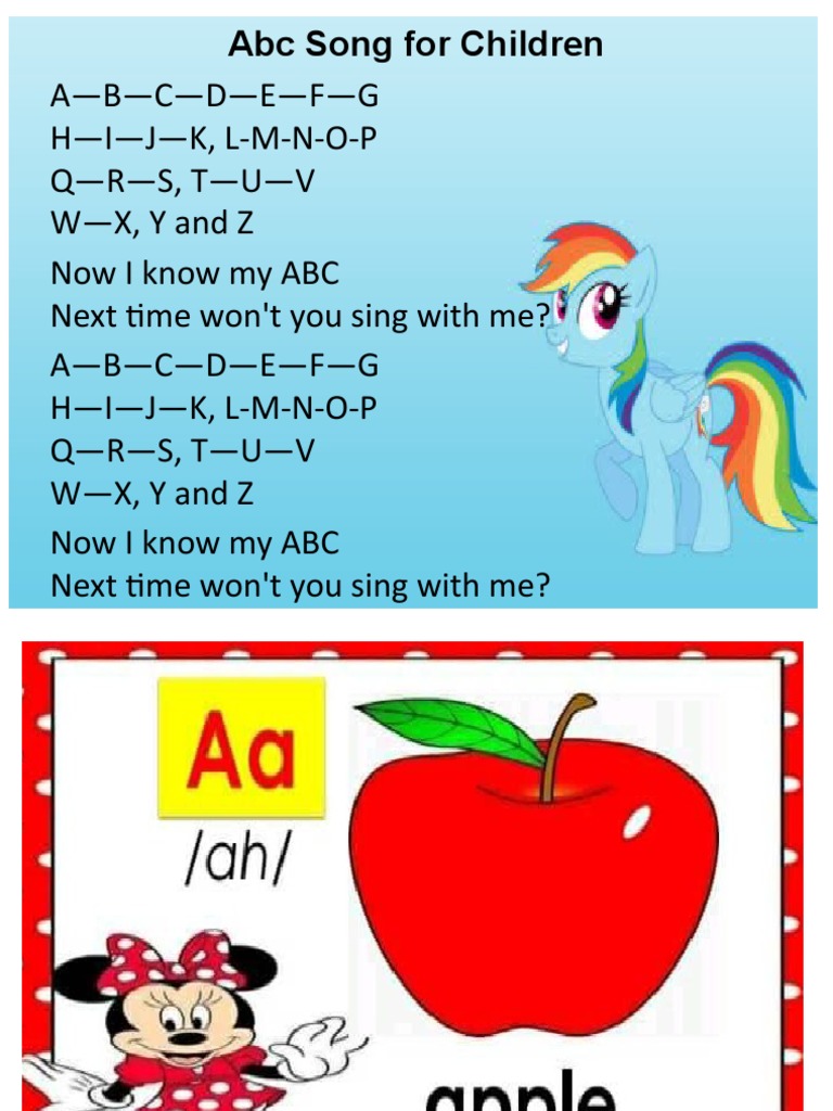 ABC Song Lyrics for Kids | PDF
