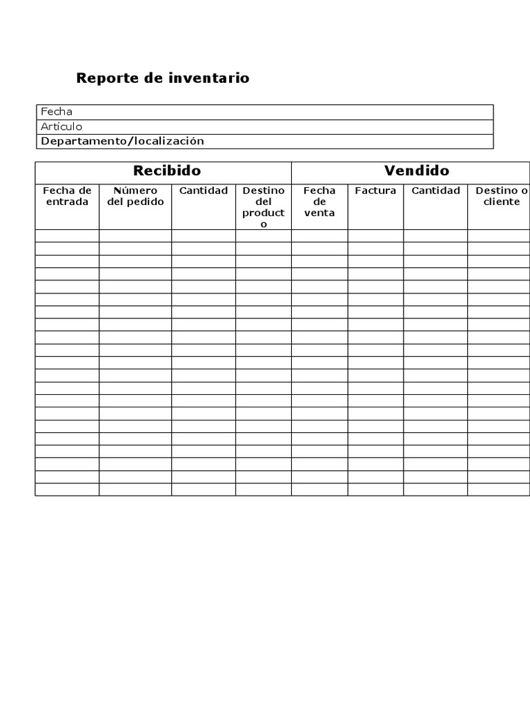 9-Reporte de Inventario | PDF