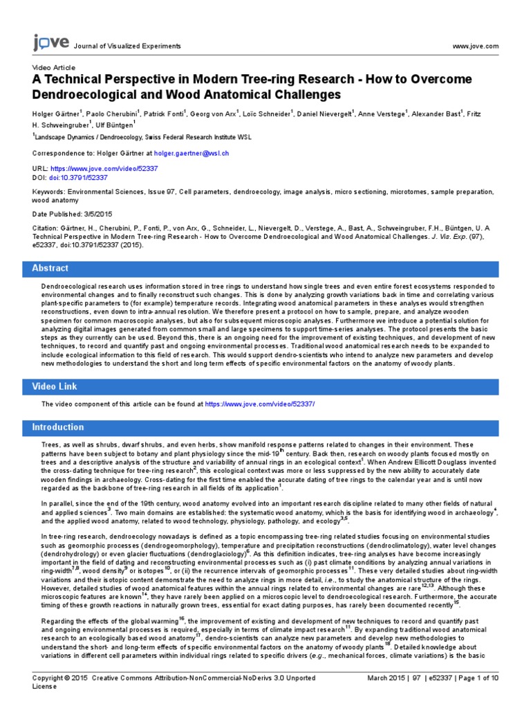 A Technical Perspective Modern Tree Ring Research How To Overcome | PDF ...