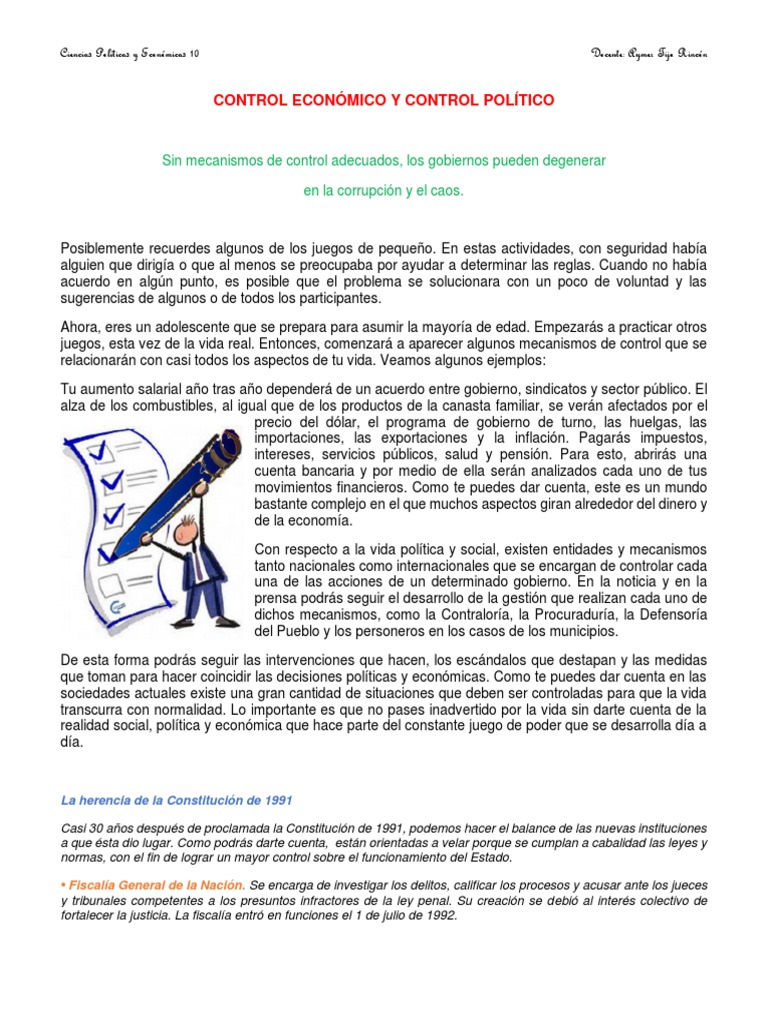 2.4 Control Económico y Control Político | PDF | Presupuesto | Esfera ...