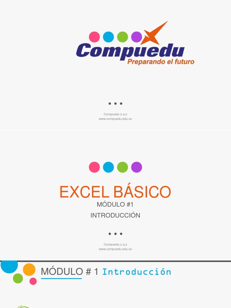 CompuEdu Excel Basico 1 PDF | PDF | Microsoft Excel | Archivo de computadora
