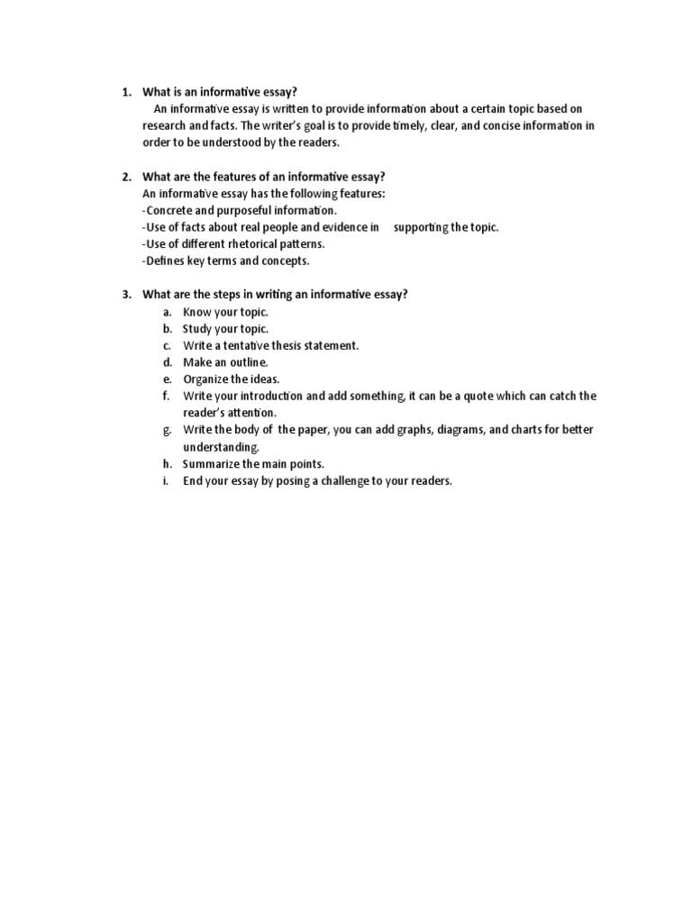 What Is An Informative Essay? An Informative Essay Is Written To ...