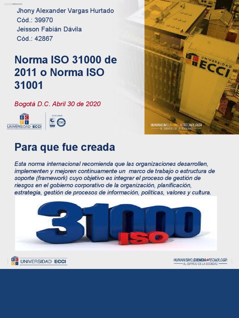 Norma ISO 31001: Gestión de Riesgos | PDF | Riesgo | Planificación
