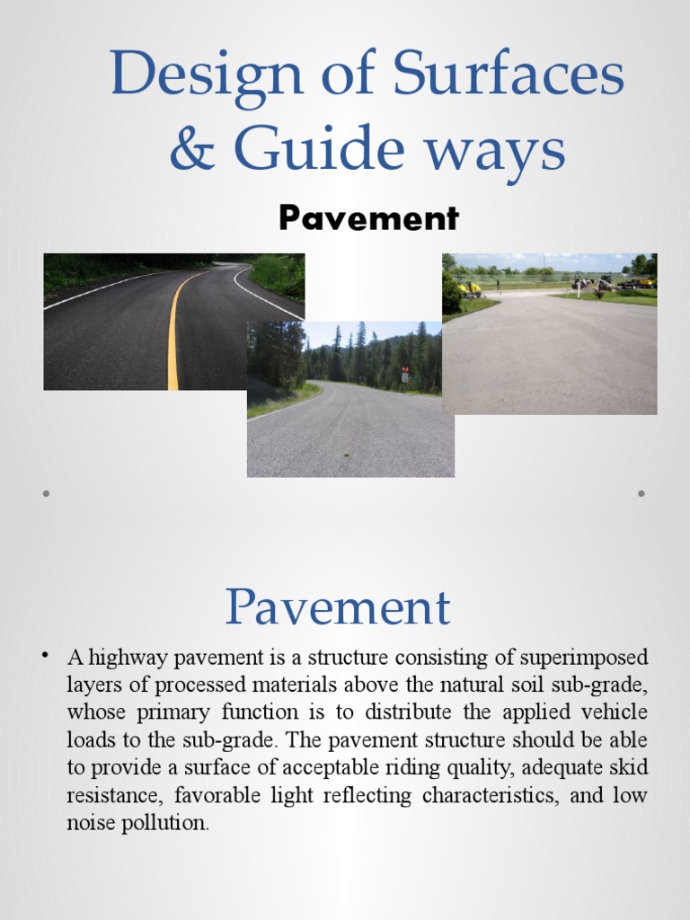 Design of Surfaces & Guide Ways: Pavement | PDF | Road Surface | Friction