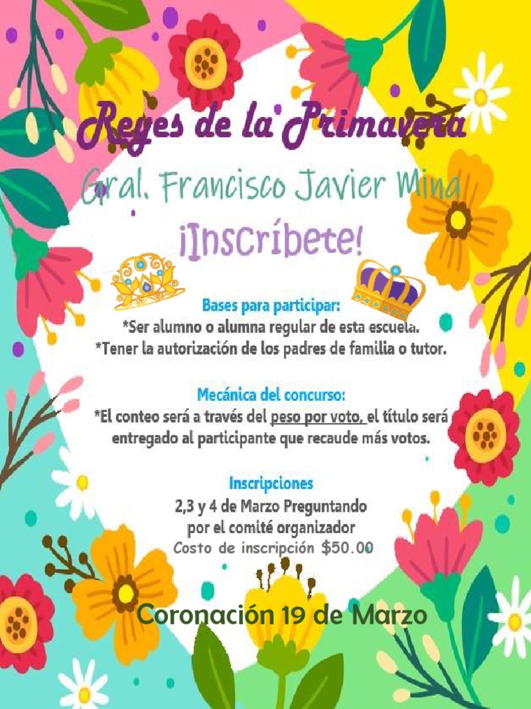 Convocatoria Reyes de La Primavera | PDF Convocatoria Reyes de La Primavera | PDF