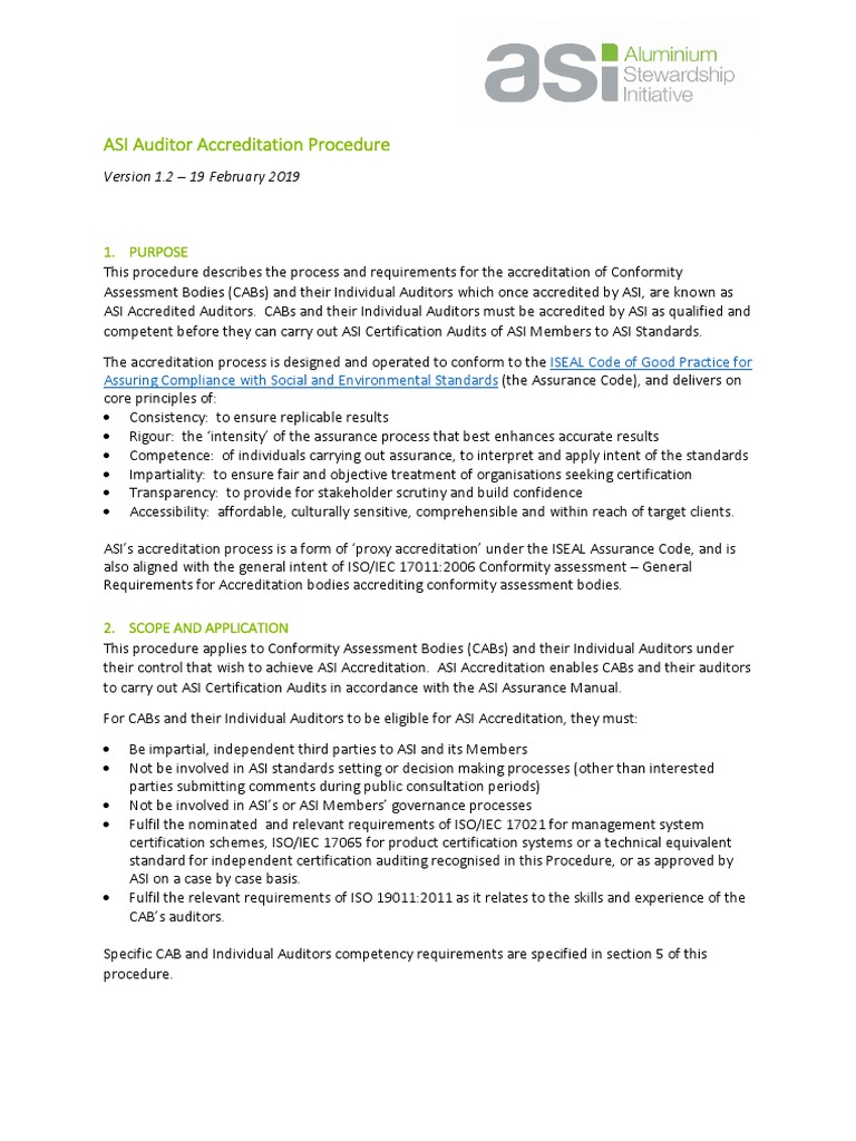 ASI Auditor Accreditation Guide | PDF | Iso 9000 | Audit