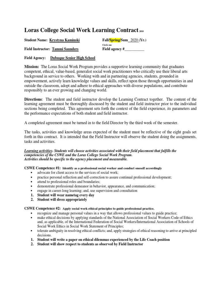 Social Work Student Field Guide | PDF | Social Work | Evaluation