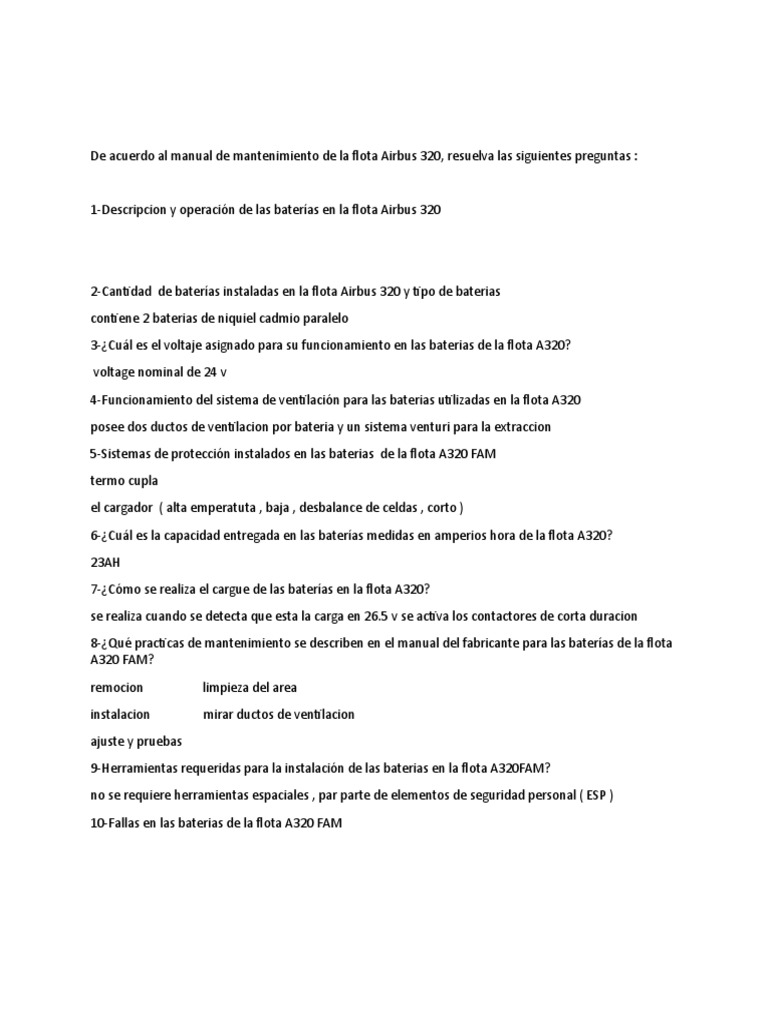 Battery A320 | PDF