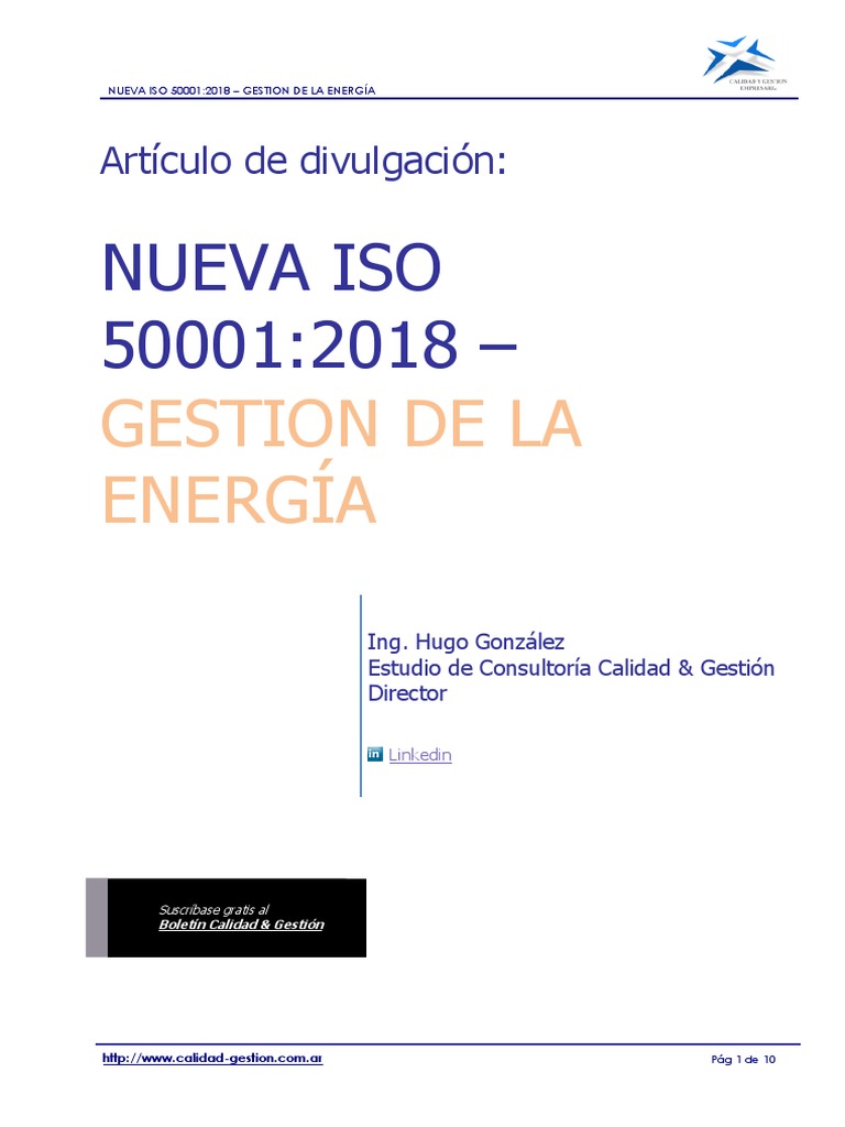Nueva Iso 50001 2018 Gestion de La Energia PDF | Energía y recursos | Economias