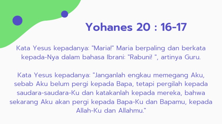 Yohanes 20 - 14-15 PDF | PDF