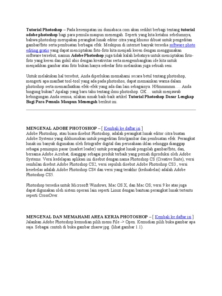 Tutorial Photoshop | PDF | Metode & Bahan Ajar | Teknologi & Rekayasa