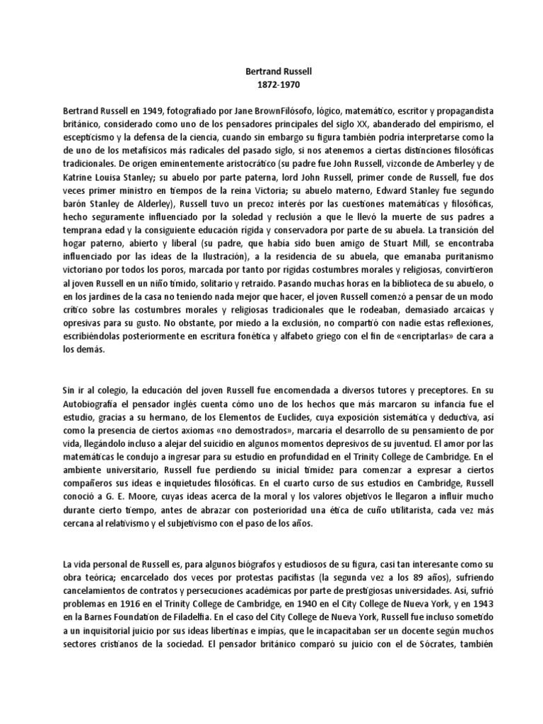 Filosofia Bertrand Russell | PDF | Bertrand Russell | Ateísmo