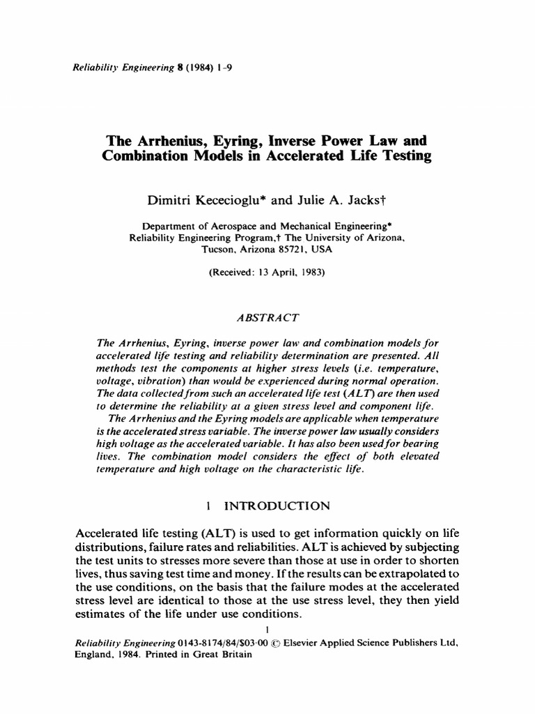 Analyzing Accelerated Life Testing Models: A Comparison of the ...