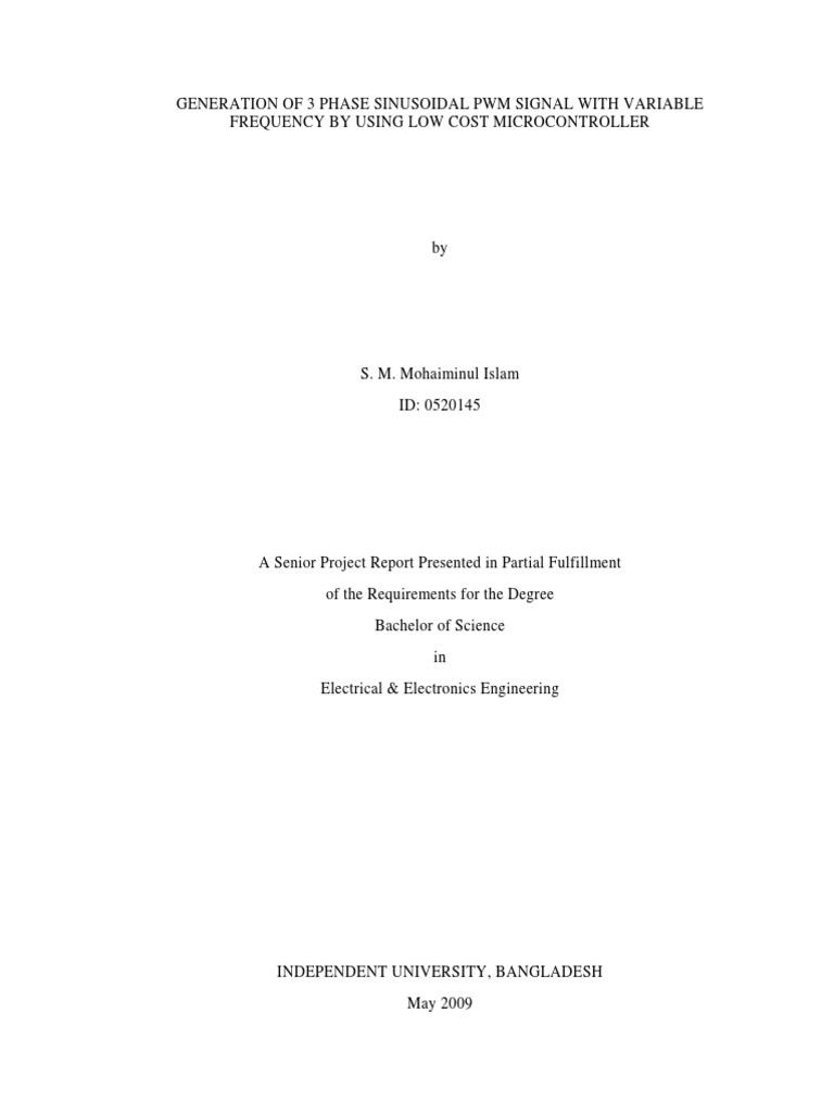 Generation of 3 Phase Sinusoidal PWM Signal With Variable Frequency by ... Generation of 3 Phase Sinusoidal PWM Signal With Variable Frequency by ...