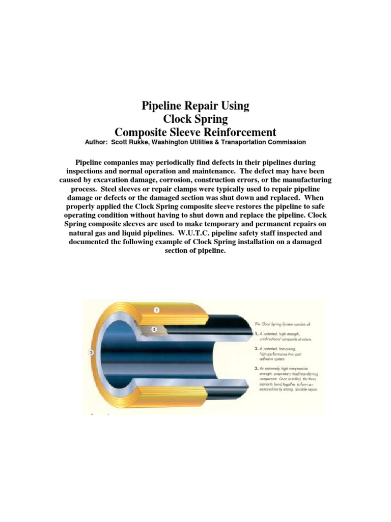 Pipeline Repair with Clock Spring | PDF