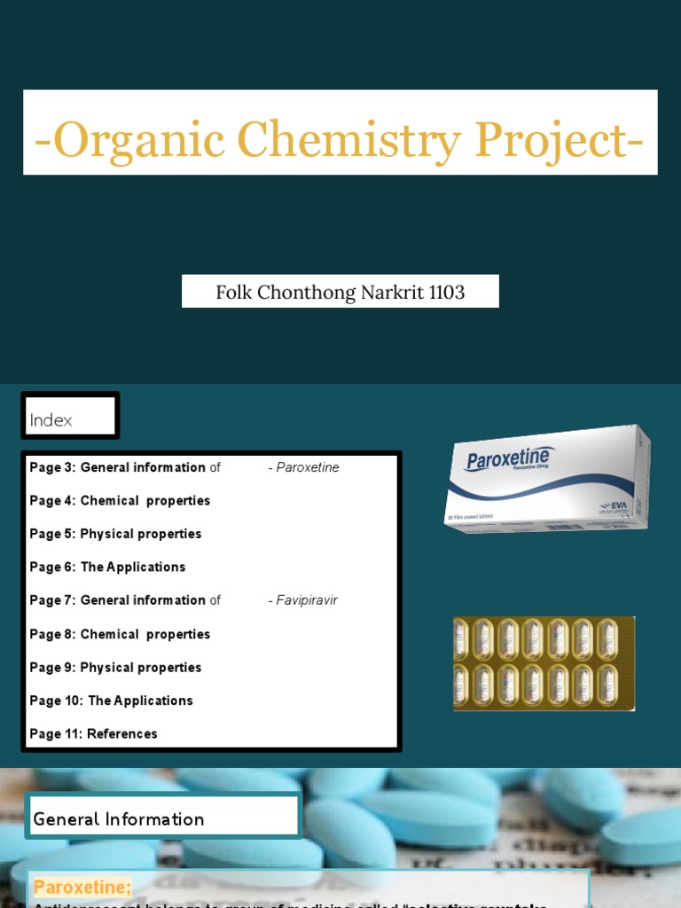 Organic Chemistry Project | PDF | Selective Serotonin Reuptake ...
