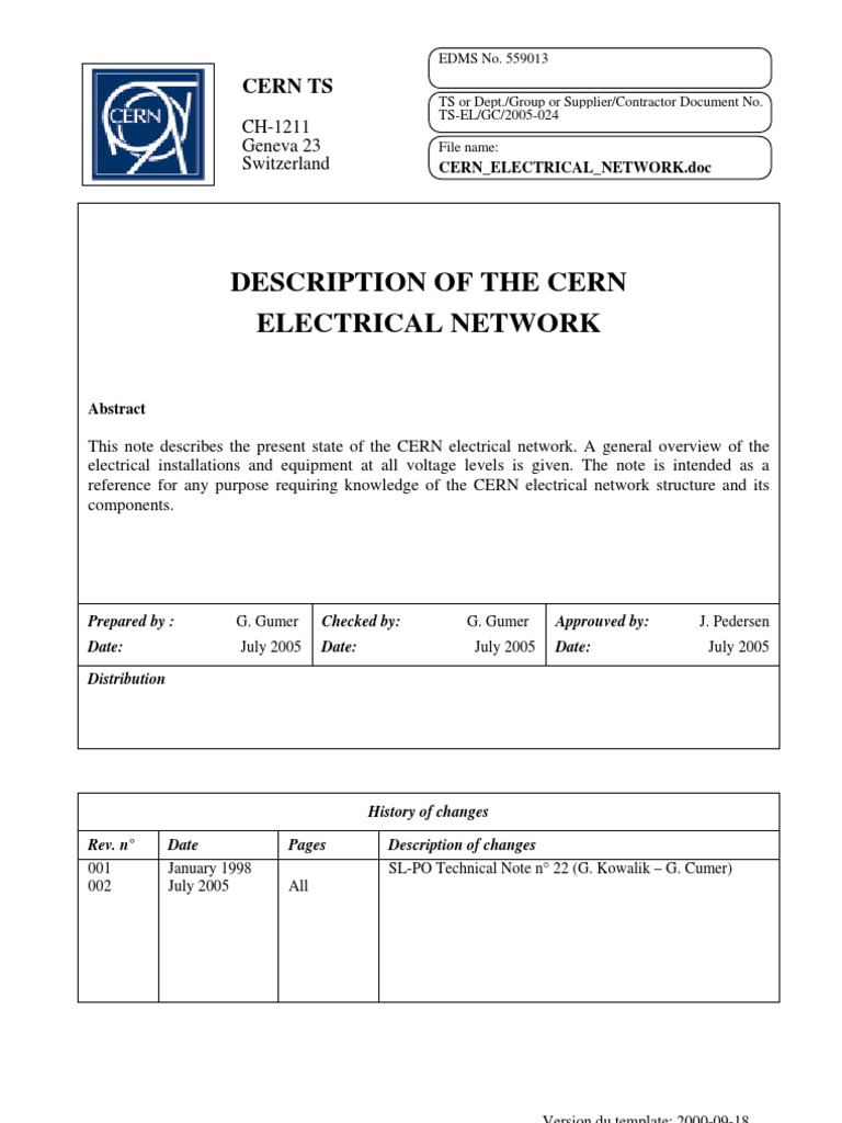 Cern Electrical Network | PDF | Electric Power Distribution ...
