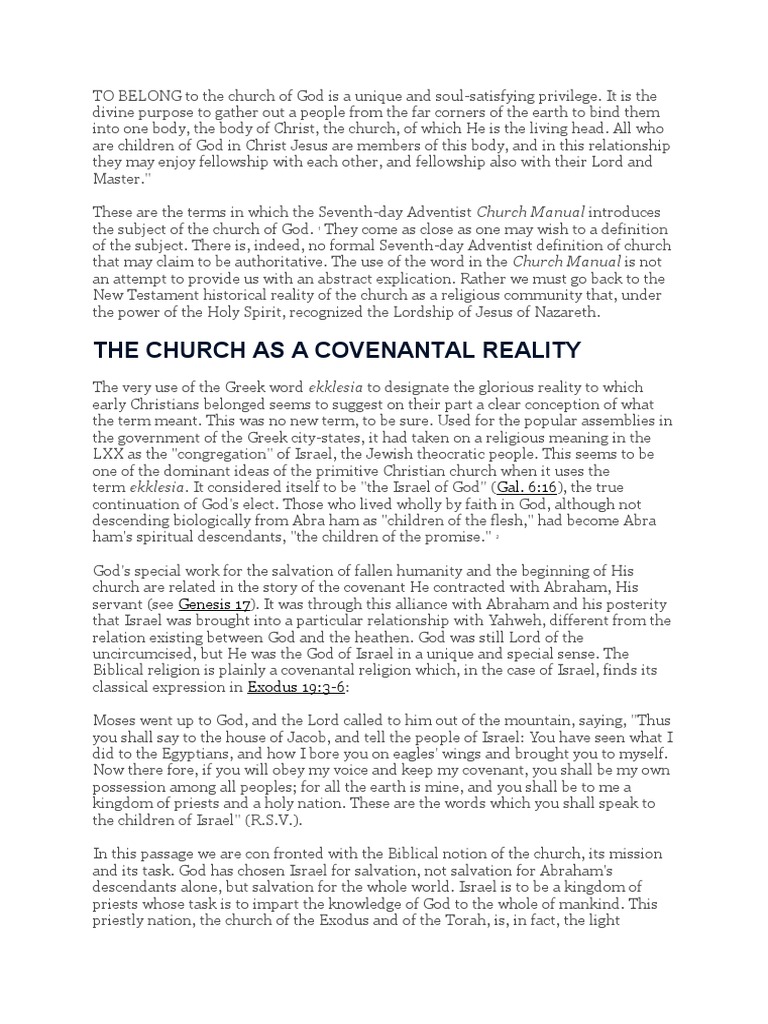 Nature of The Church | PDF | Christian Church | Baptism