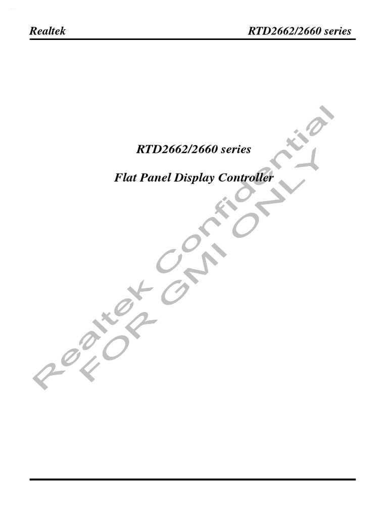RTD2662/2660 Series Flat Panel Display Controller | PDF | Hdmi ...