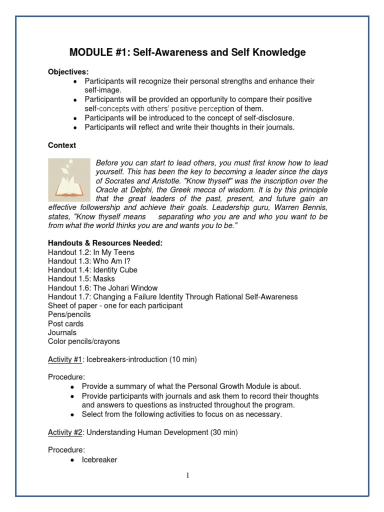 Understanding The Self Activities | PDF