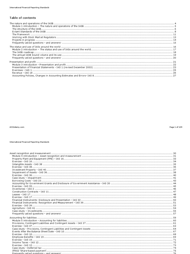 Acca Ifrs | PDF | International Financial Reporting Standards ...