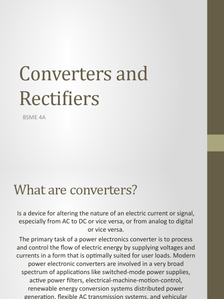 Converters and Rectifiers (NEW) | PDF | Rectifier | Power Electronics