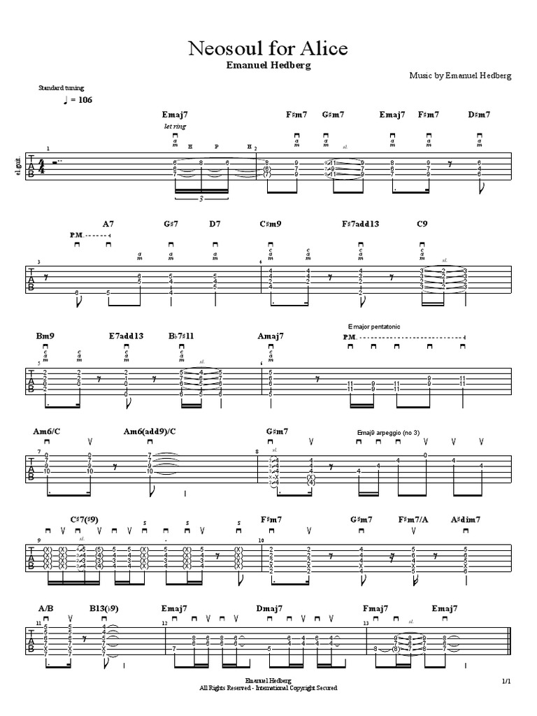 Neosoul For Alice: Emanuel Hedberg | PDF