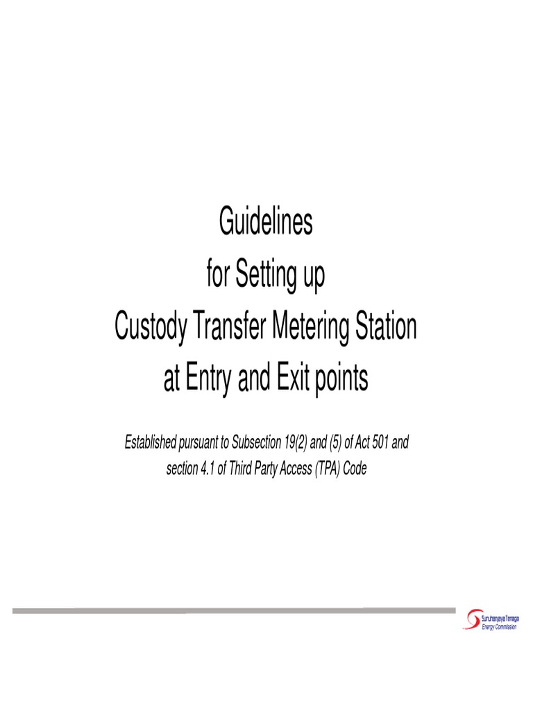 Custody Transfer Metering Station Guidelines | PDF | Calibration ...