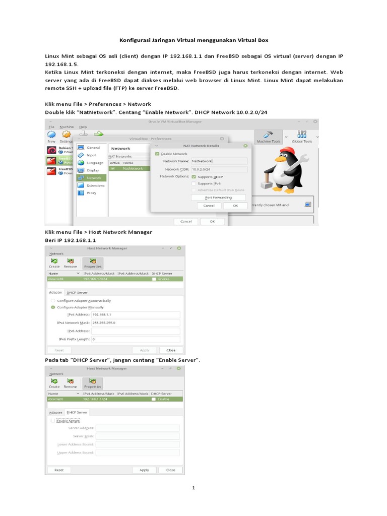 Konfigurasi Jaringan Virtual Di VirtualBox | PDF