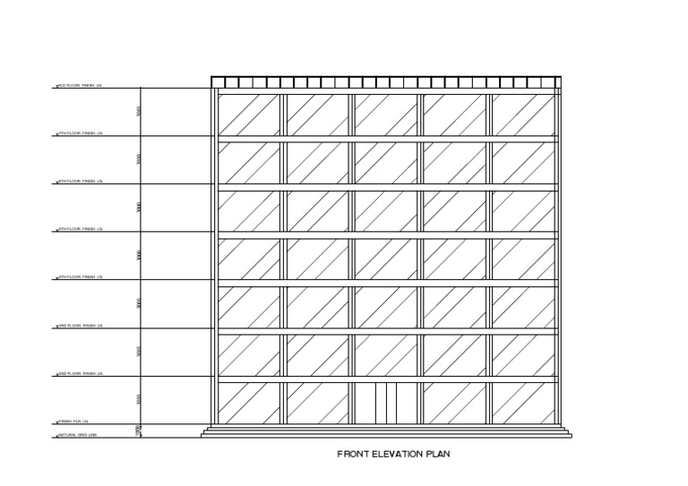 Floor Finishing Schedule and Front Elevation Plan for an Eight Story ...