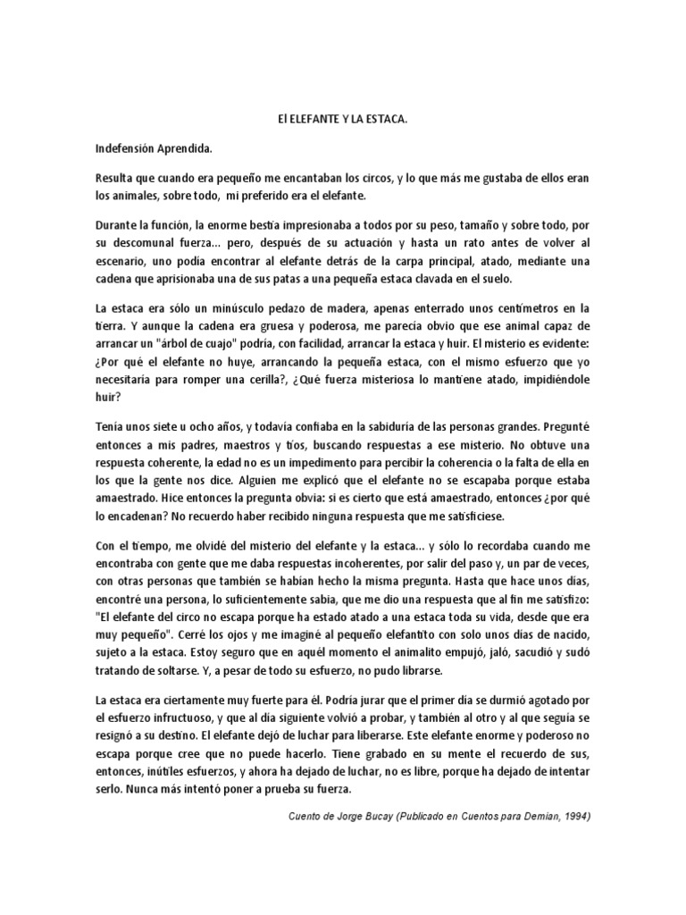 El ELEFANTE Y LA ESTACA | PDF | Science | Ciencia humana