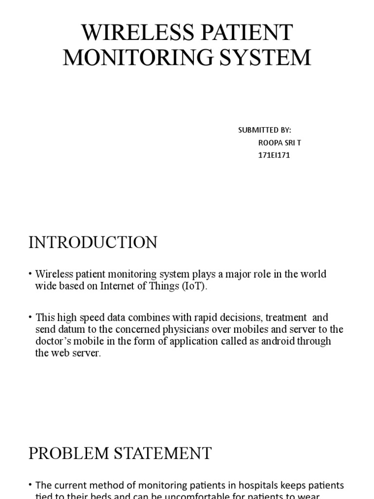 Wireless Patient Monitoring System Overview | PDF | Technology ...