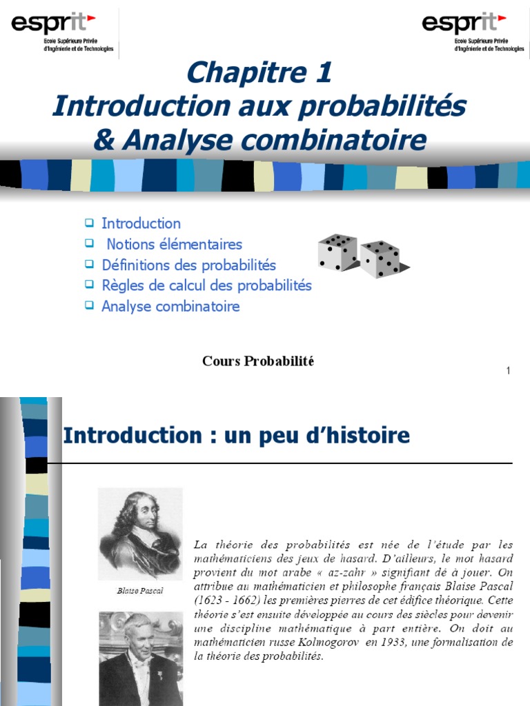 Chapitre 1 Introduction À La Probabilité | PDF | Théorie des probabilités | Combinatoire