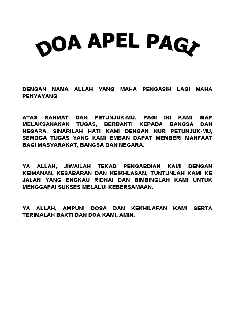 Doa Pengabdian Pegawai Negeri | PDF