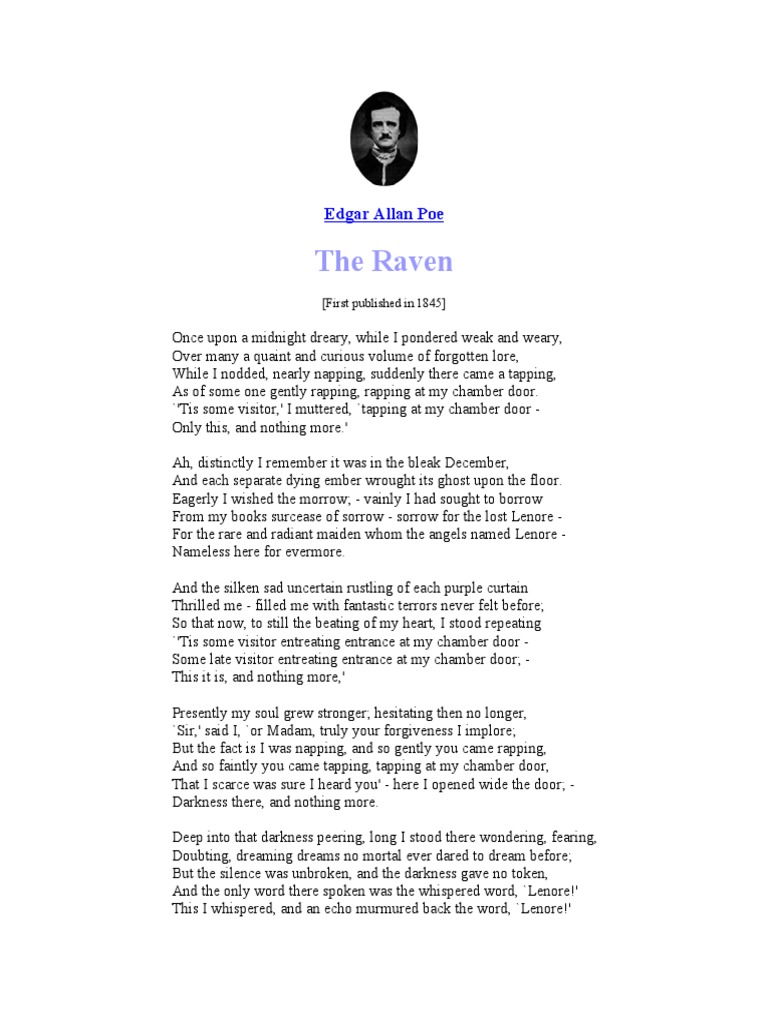 The Raven: Edgar Allan Poe | PDF | The Raven
