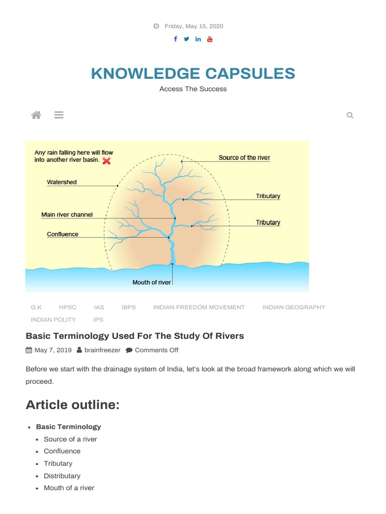 River Terminology and Concepts Explained | PDF | Drainage Basin | River