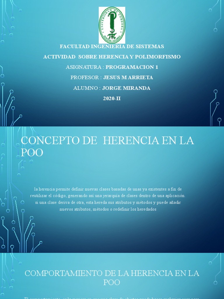 Concepto de Herencia en La Poo | PDF | Herencia (Programación Orientada a Objetos) | Objeto ...