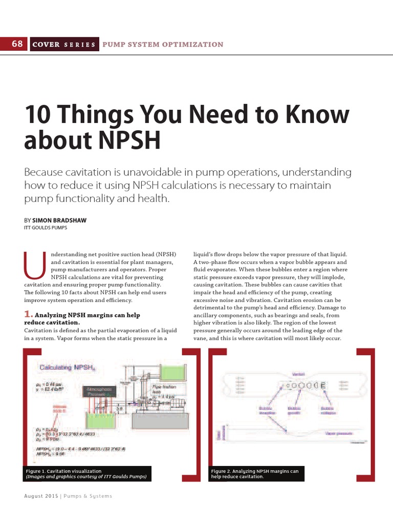 10 Things You Need To Know About NPSH | PDF | Pump | Materials Science
