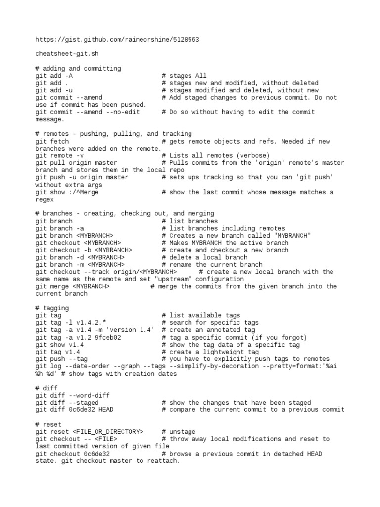 Cheatsheet Git Commands 01 | PDF | Operating System Families | Information Retrieval