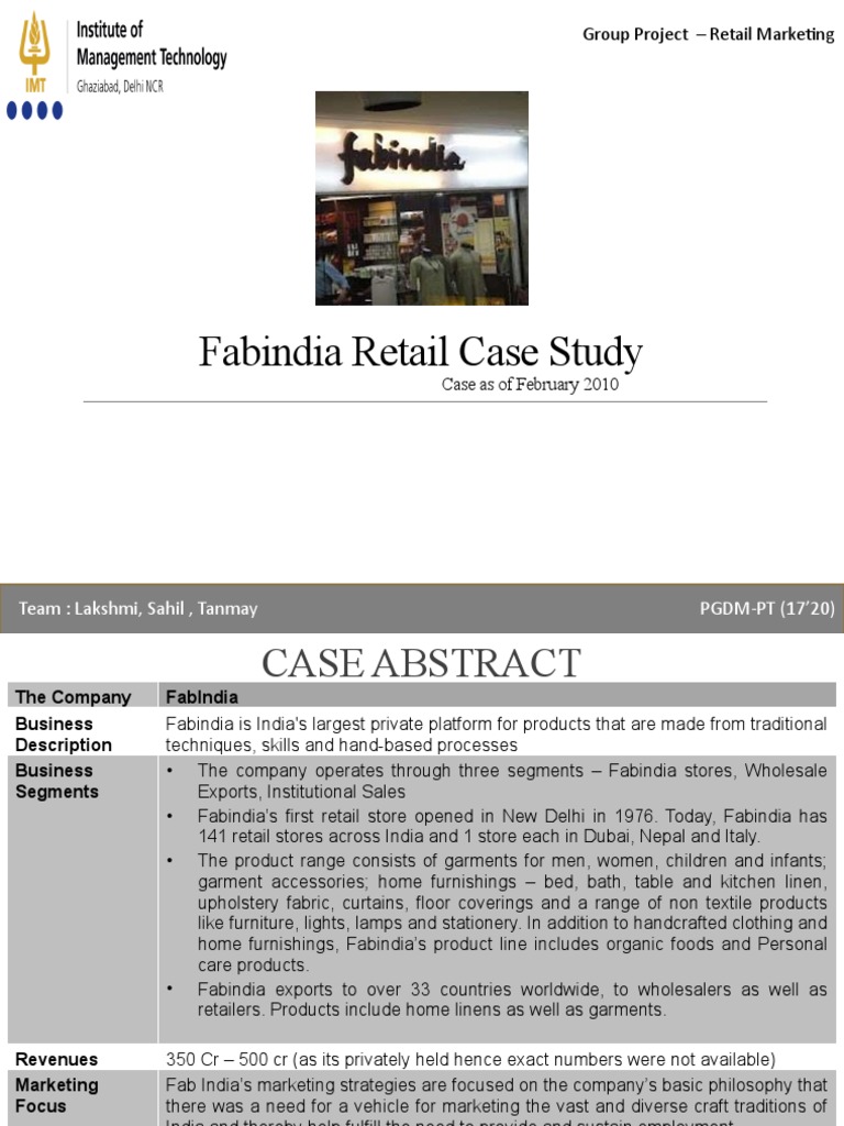 Fabindia Retail Case Study Overview | PDF | Retail | Supply Chain