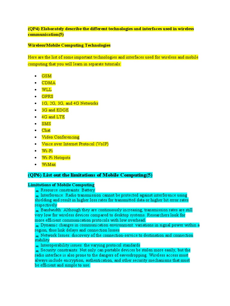 Unit 6 Mobile Computing | PDF | General Packet Radio Service | Gsm