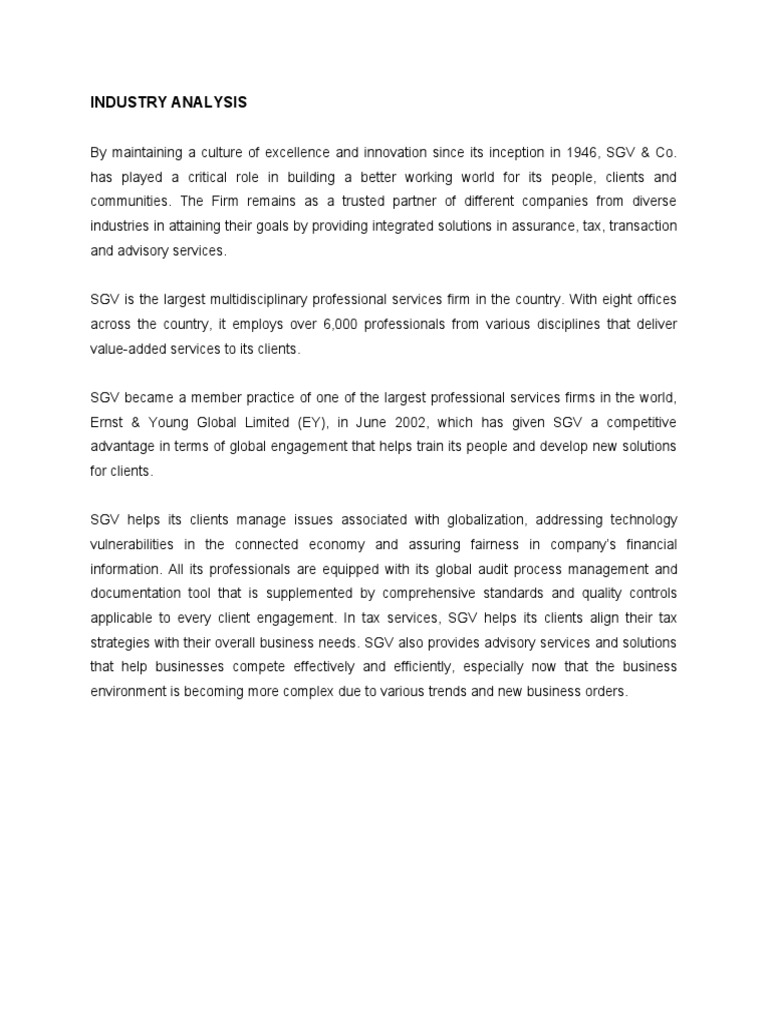 Industry Analysis Sample | PDF