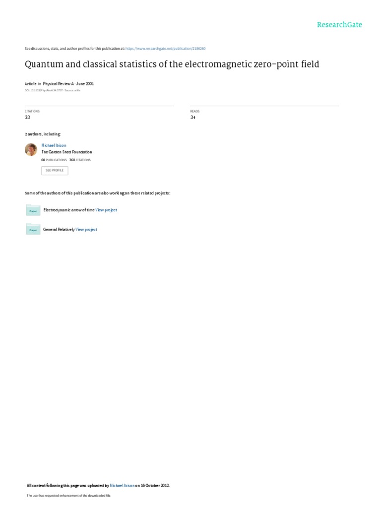 Quantum and Classical Statistics of The Electromagnetic Zero-Point Field | PDF | Quantum Field ...