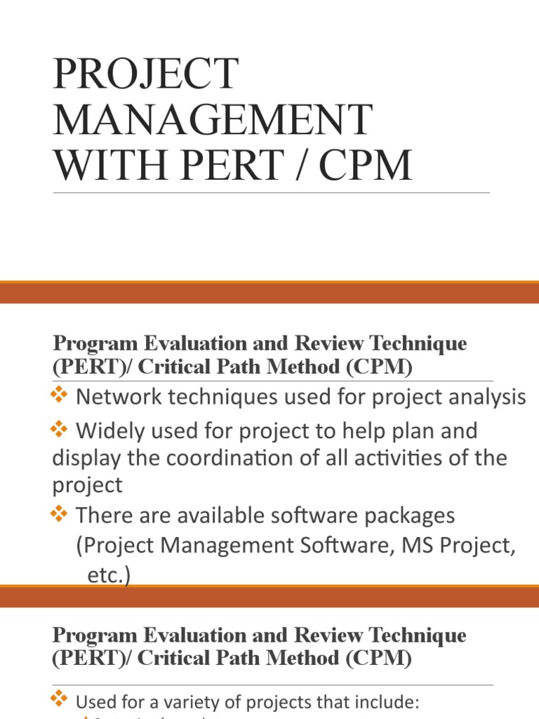 Project Management With Pert / CPM | PDF | Project Management | Business