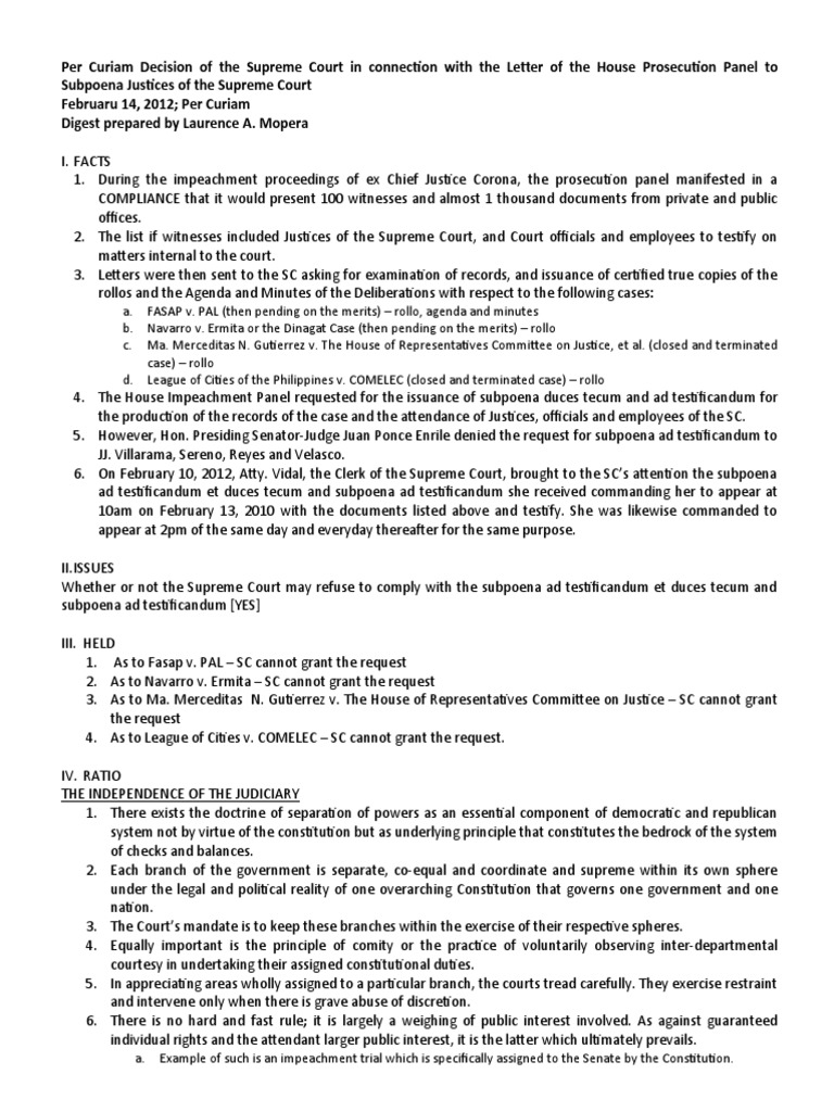 Supreme Court Per Curiam Decision Analysis | PDF | Freedom Of ...