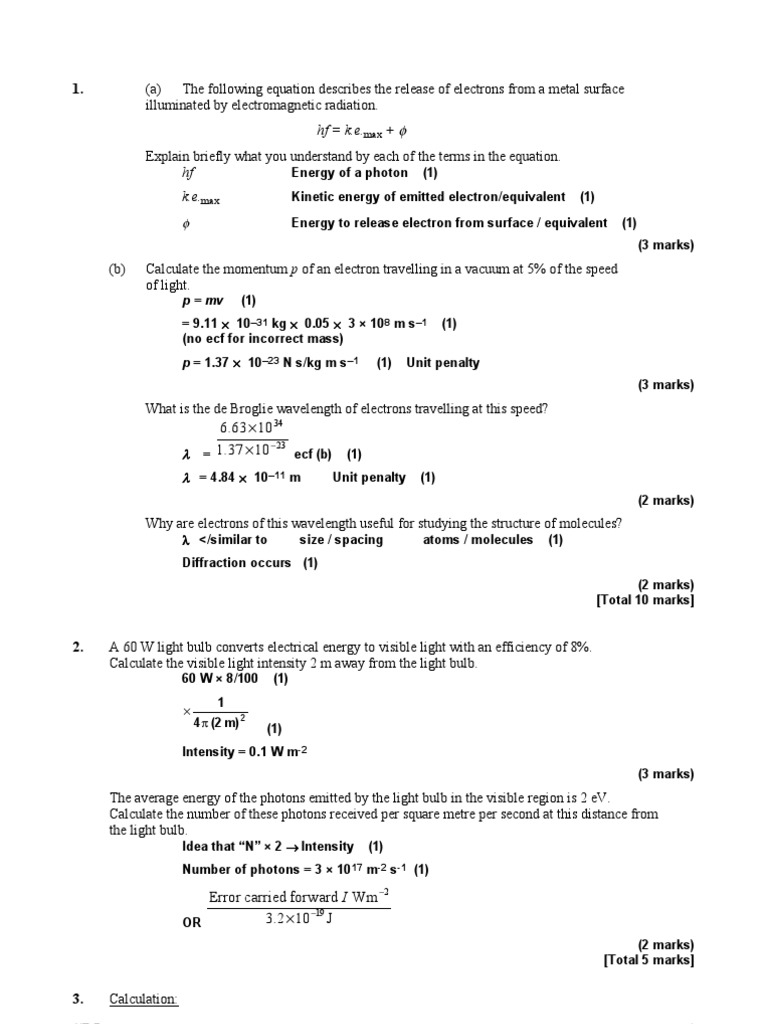 Quantum Ans | PDF | Photoelectric Effect | Electron
