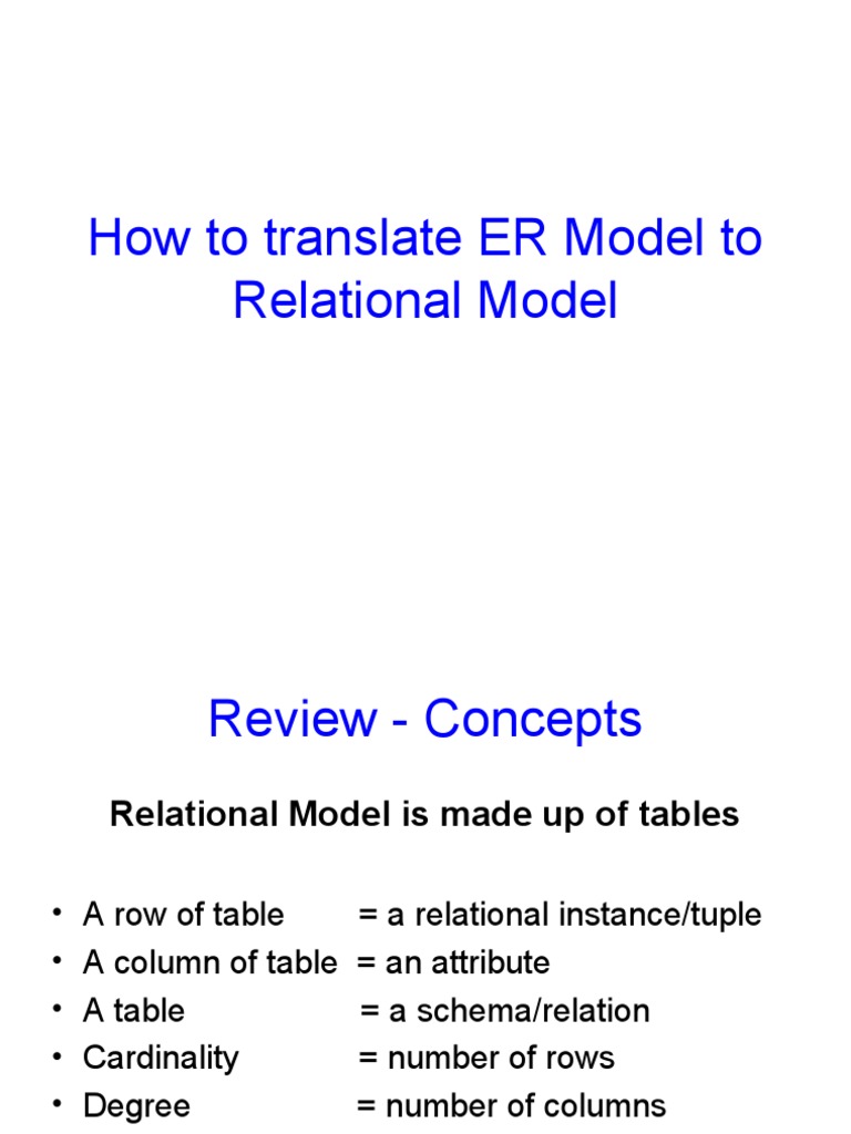 Converting ER Model to Relational Schema | PDF | Relational Database ...