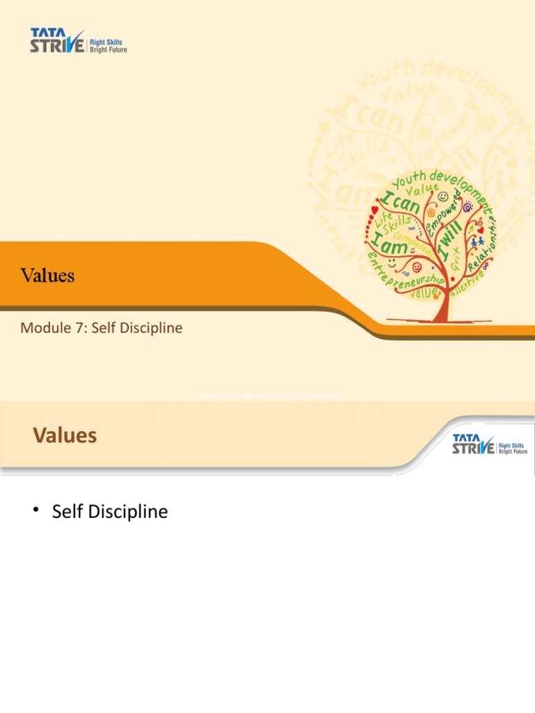 Values: Module 7: Self Discipline | PDF | Psychological Concepts ...