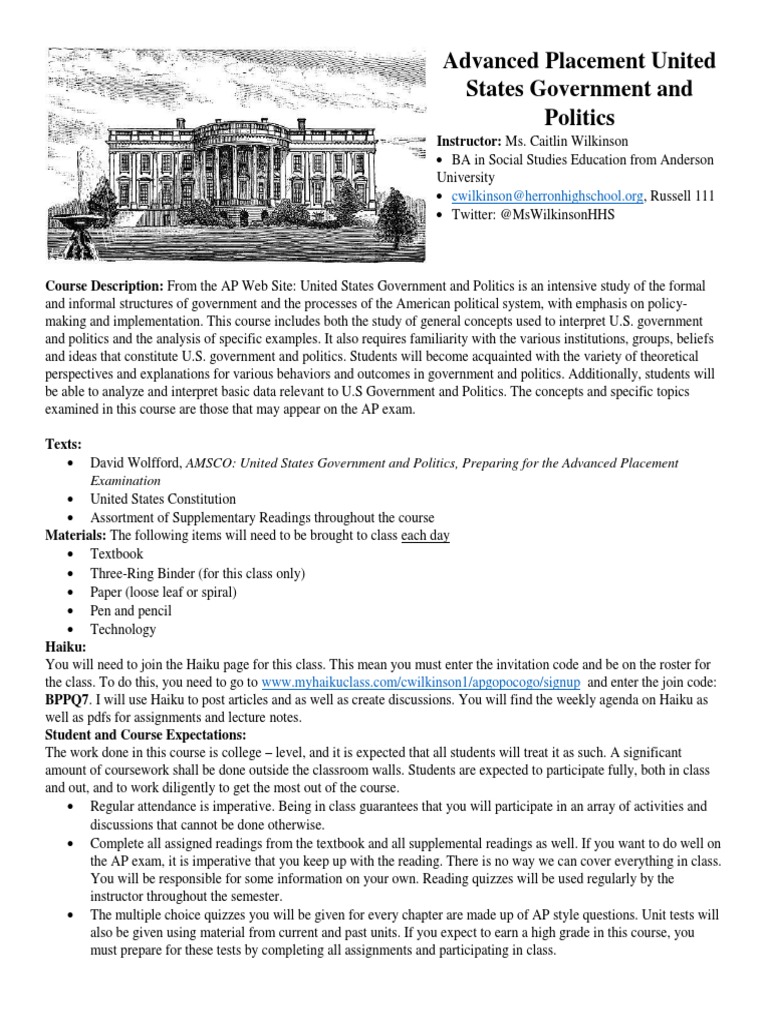 Advanced Placement United States Government and Politics: Examination ...