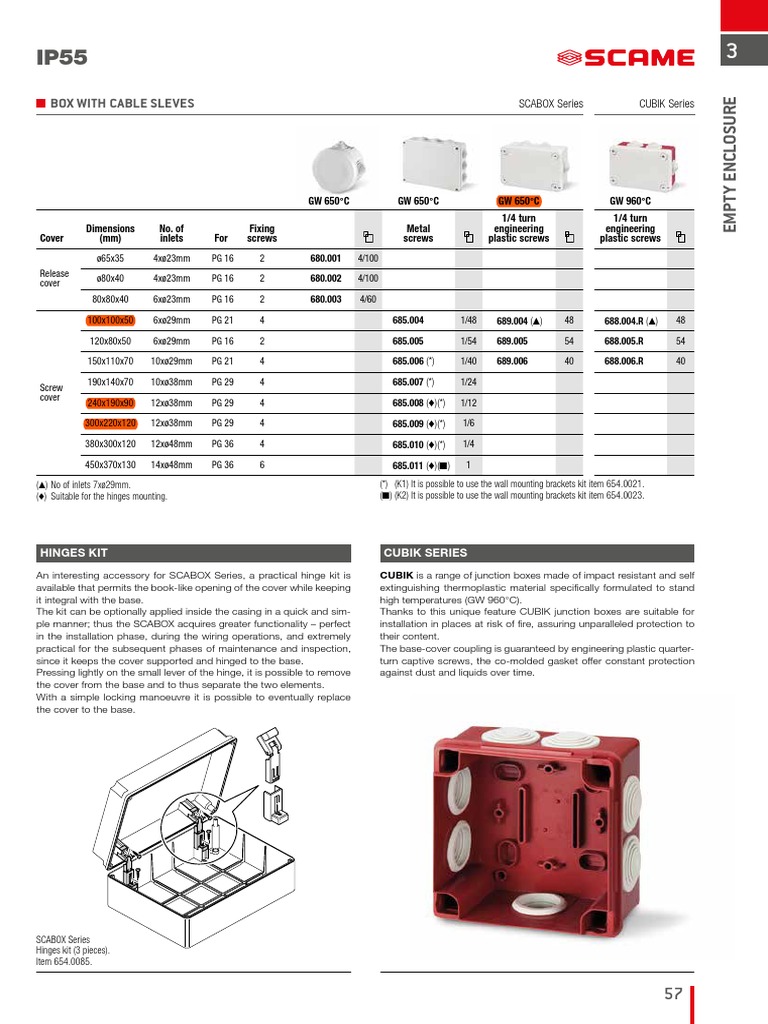 Scame Junction Box | PDF | Civil Engineering | Equipment